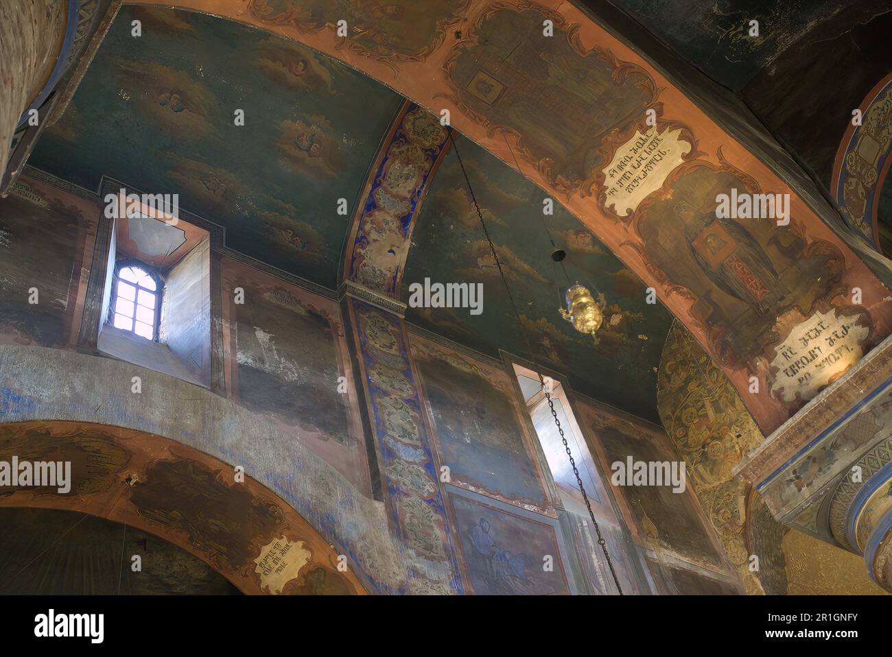 Inside the country's oldest church Stock Photo - Alamy