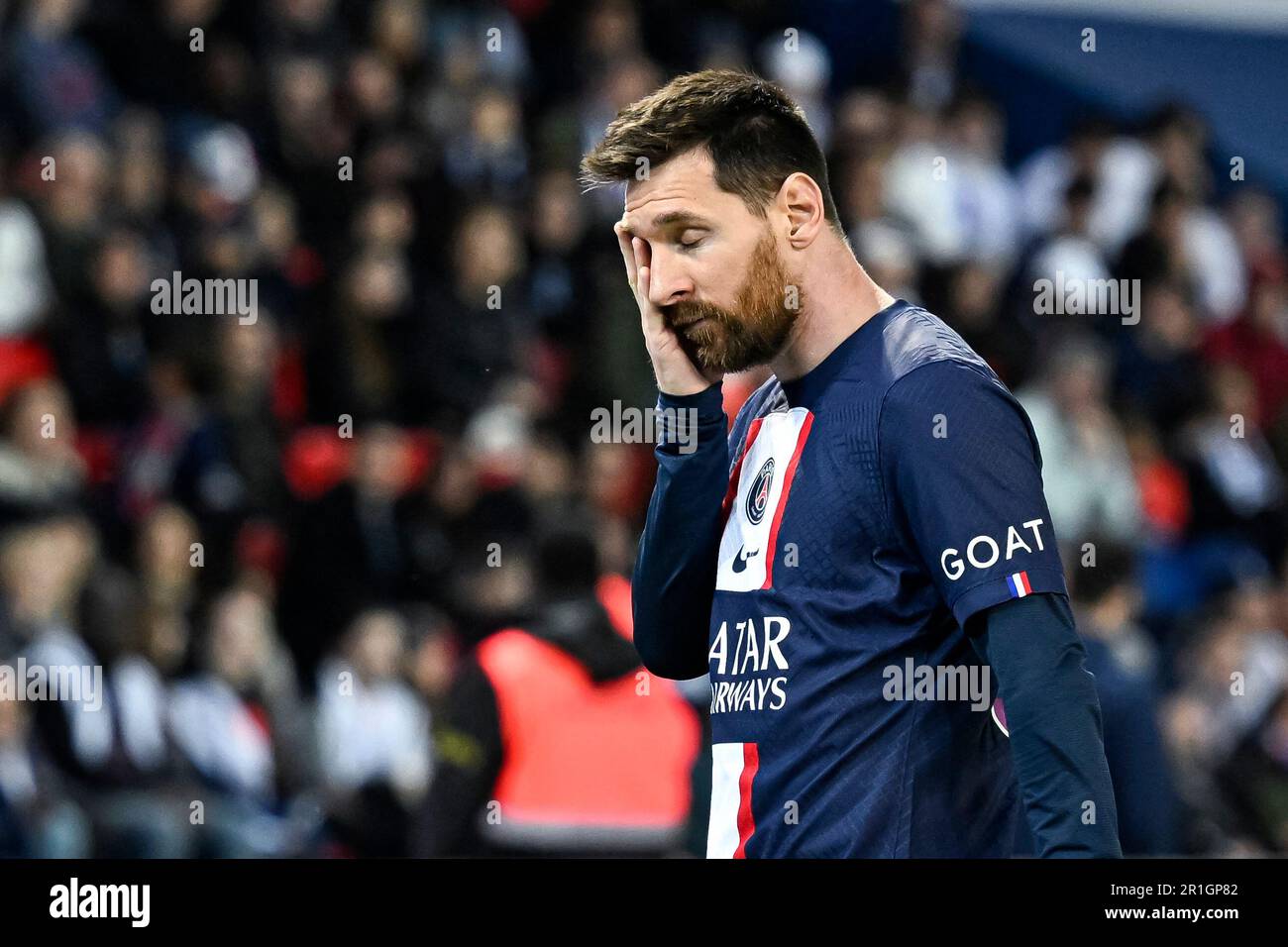 Paris, France. 14th May, 2023. Leo Lionel Messi during the Ligue 1 ...