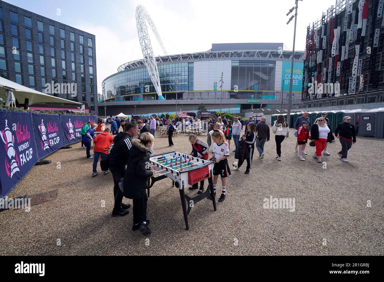 Fans in a fan zone outside the ground ahead of the Vitality Women's FA ...