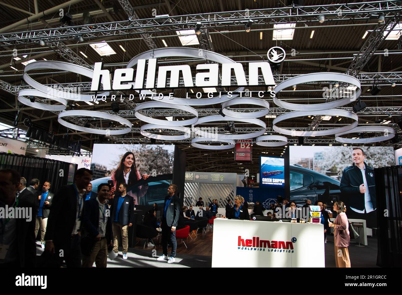 Munich, Germany. 12th May, 2023. hellmann booth on May 12, 2023 at the Transport Logistic ...