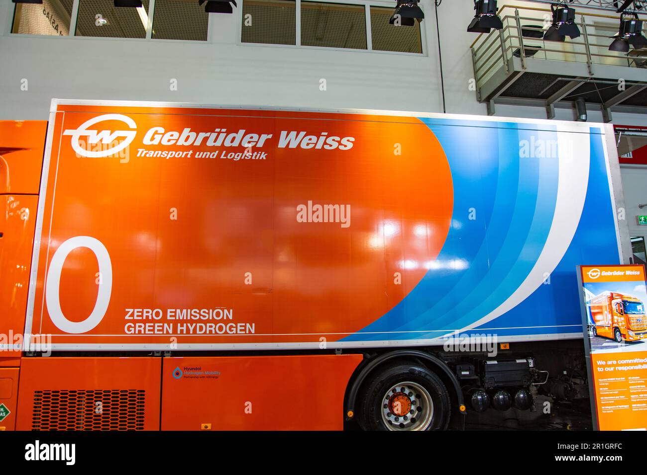 Munich, Germany. 12th May, 2023. Gebrüder Weiss booth on May 12, 2023 ...