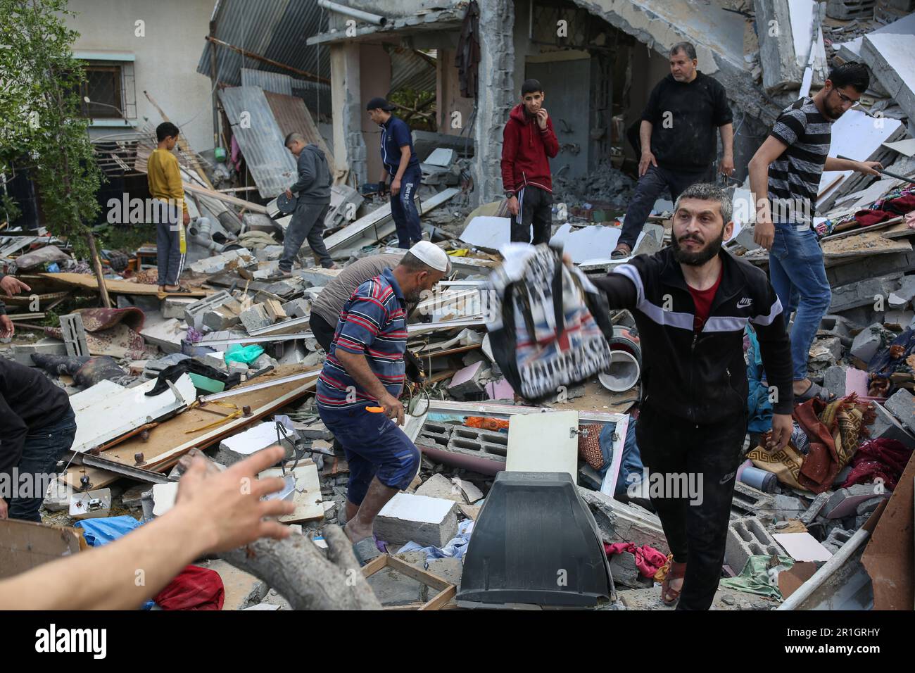 May 13, 2023, Gaza, Gaza strip, Palestine: Palestinian men from the ...