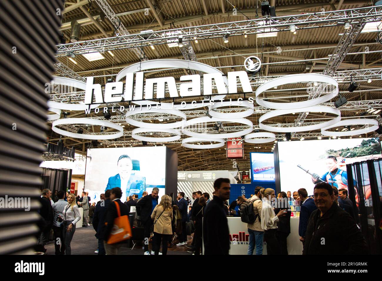 Munich, Germany. 12th May, 2023. hellmann booth on May 12, 2023 at the Transport Logistic ...