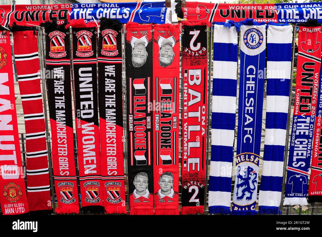 Souvenir scarves for sale ahead of the Vitality Women's FA Cup Final ...