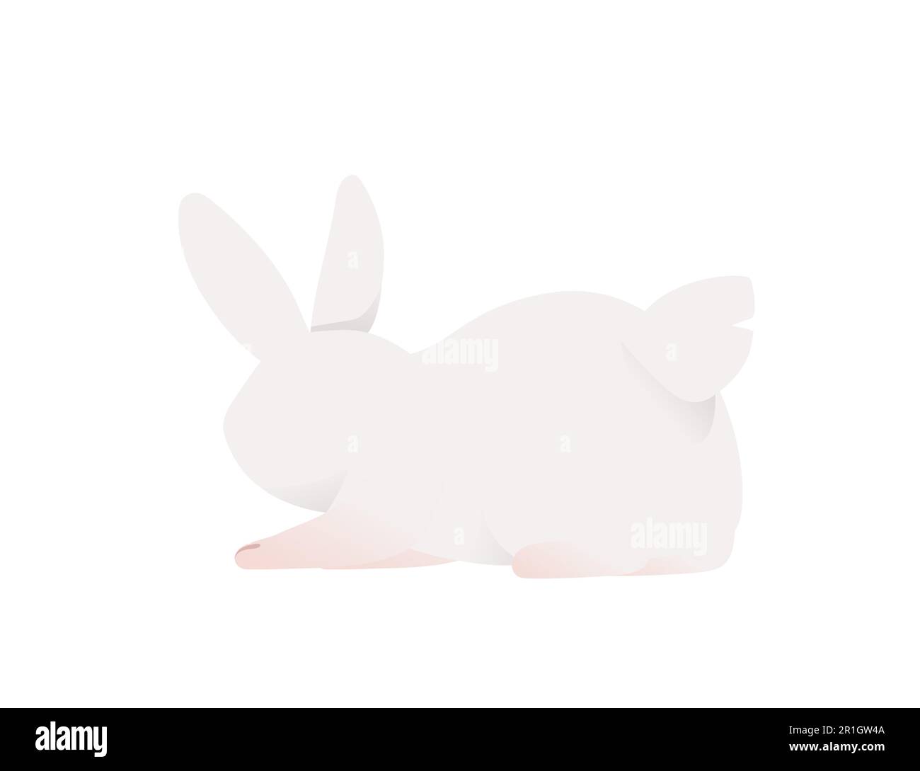Cute white rabbit sitting on ground cartoon animal design vector ...
