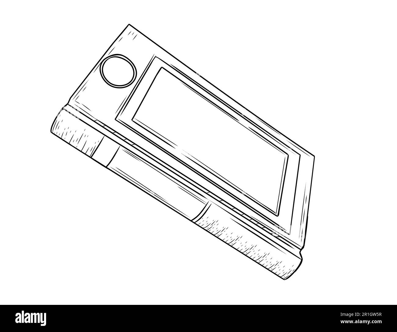 Outline style single book with hardcover vector illustration isolated ...