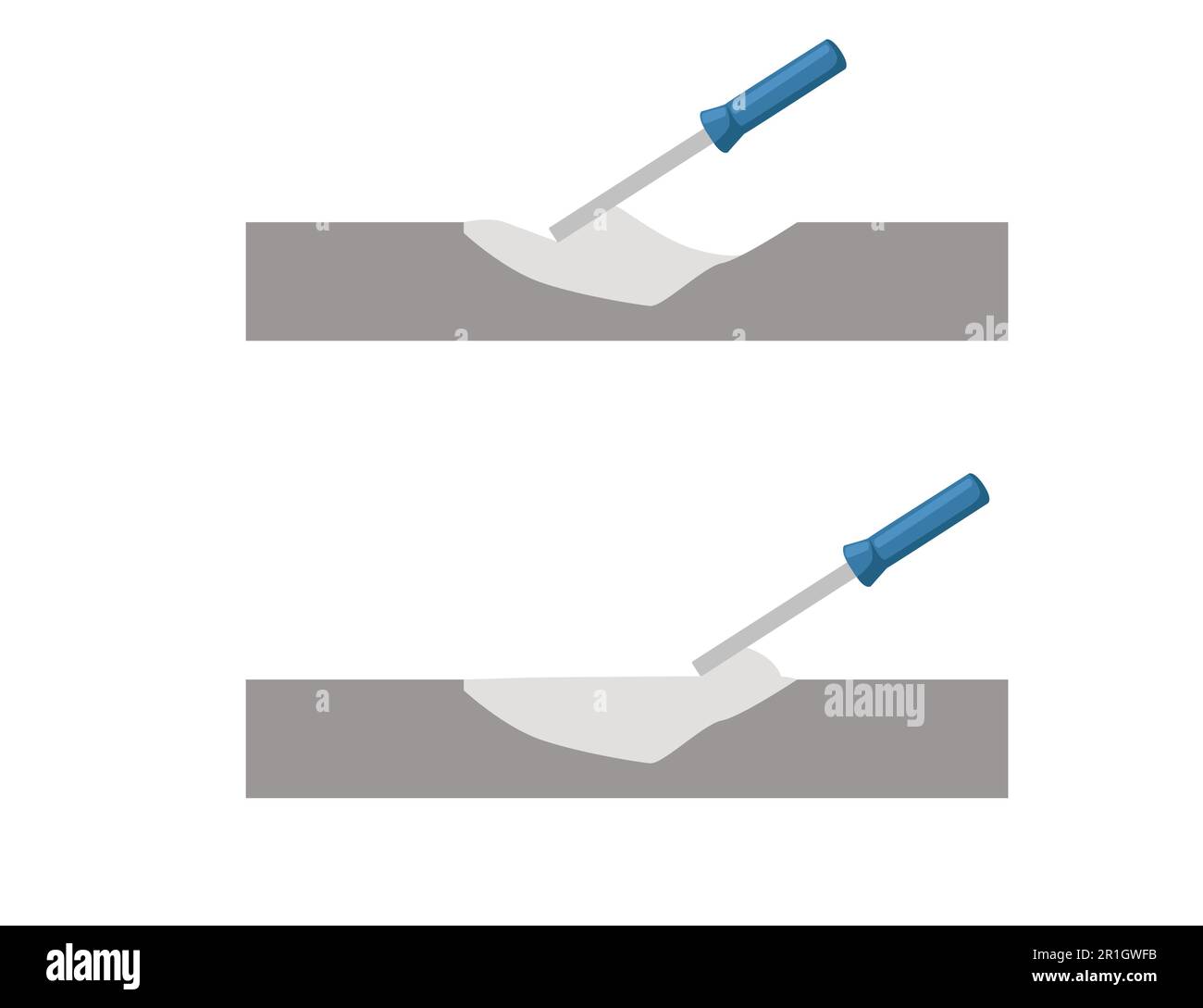 Plastering concrete surface vector illustration isolated on white ...