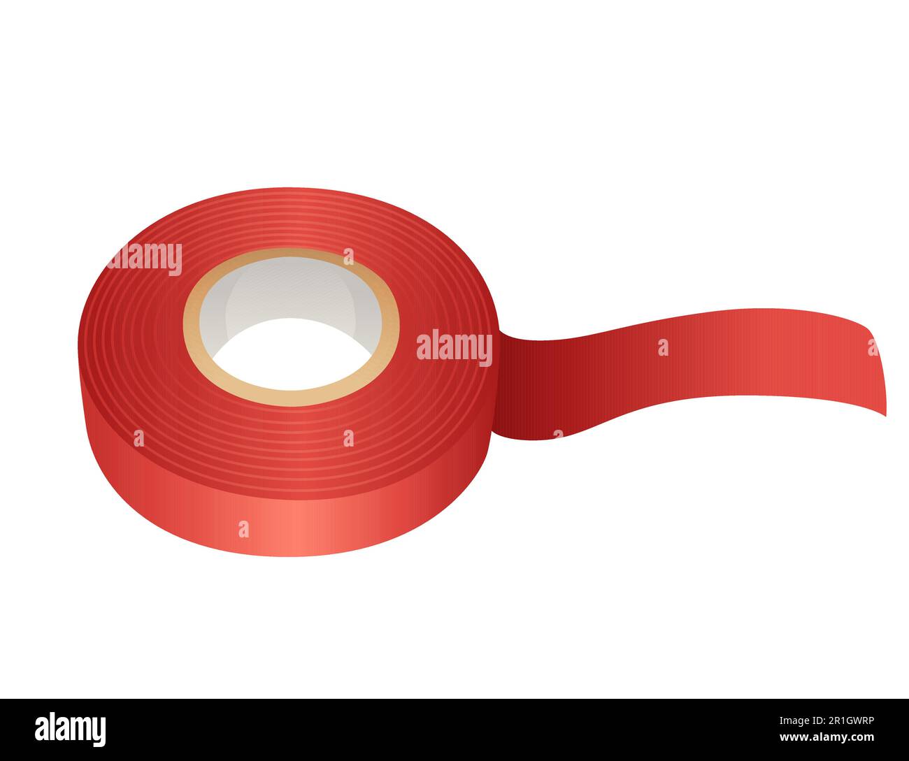 Red color insulating tape vector illustration isolated on white ...