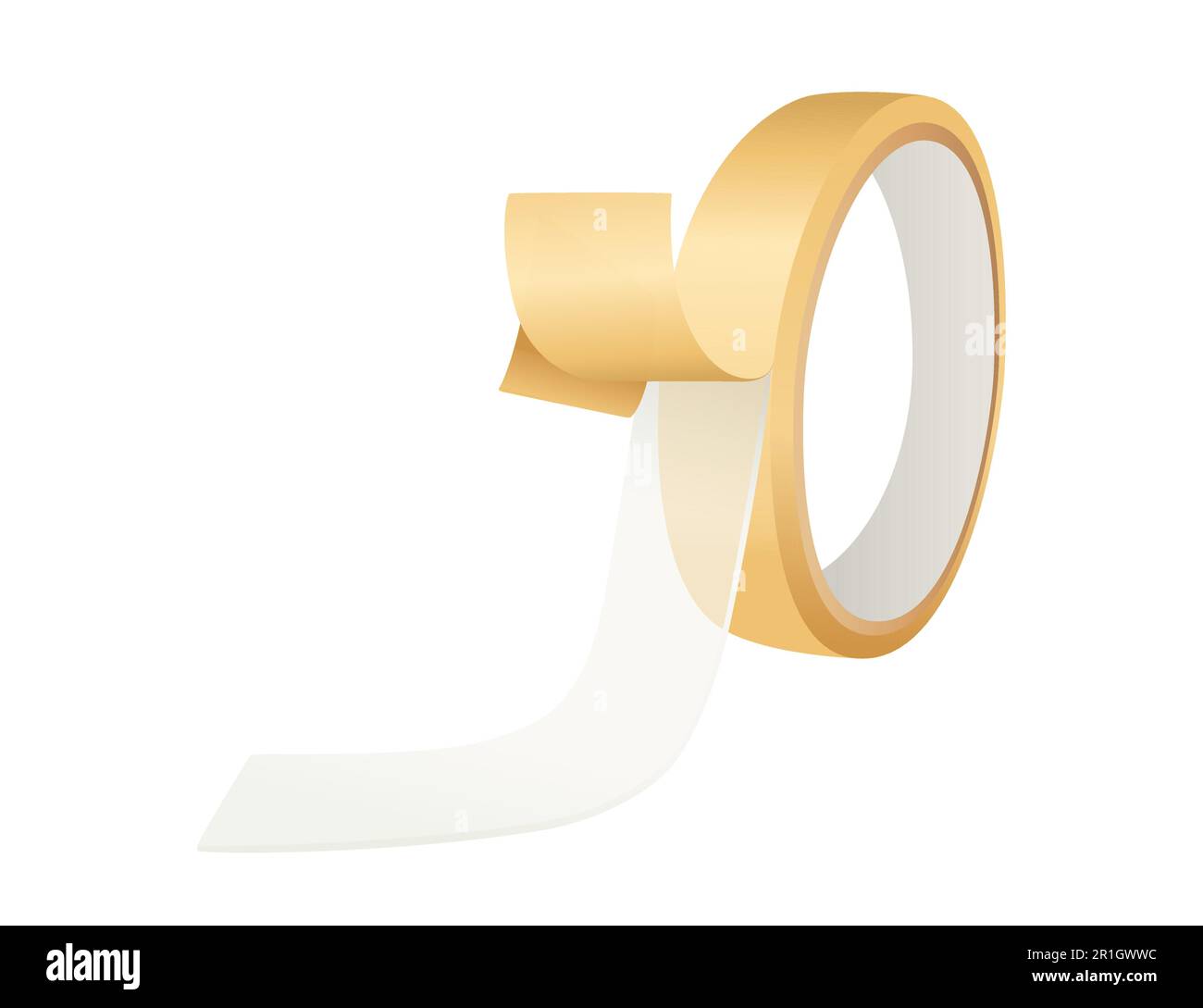 Yellow scotch two sided adhesive tape vector illustration isolated on ...