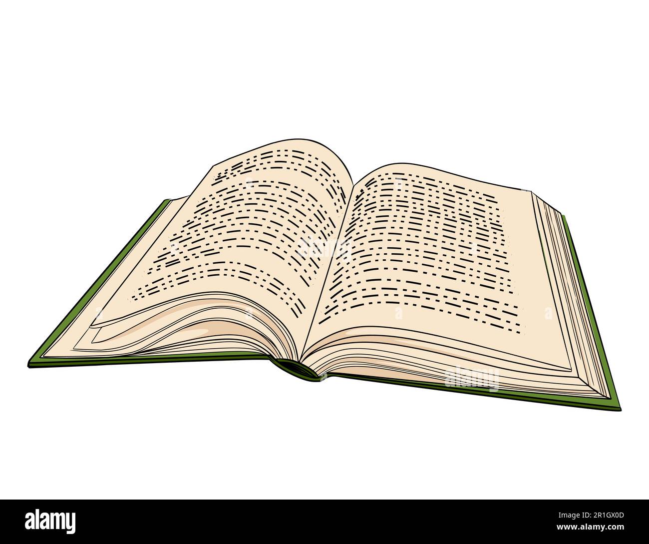 Hand drawn style single opened book with hardcover vector illustration ...