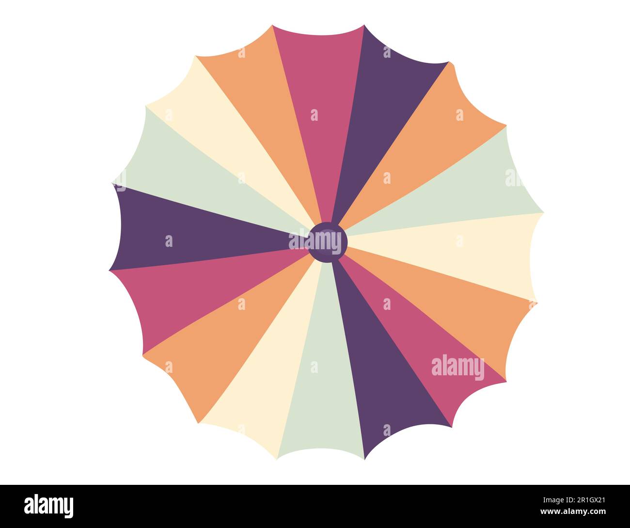 Opened umbrella top view vector illustration isolated on white ...