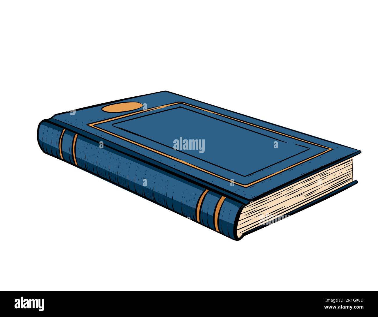 Hand drawn style single book with hardcover vector illustration ...