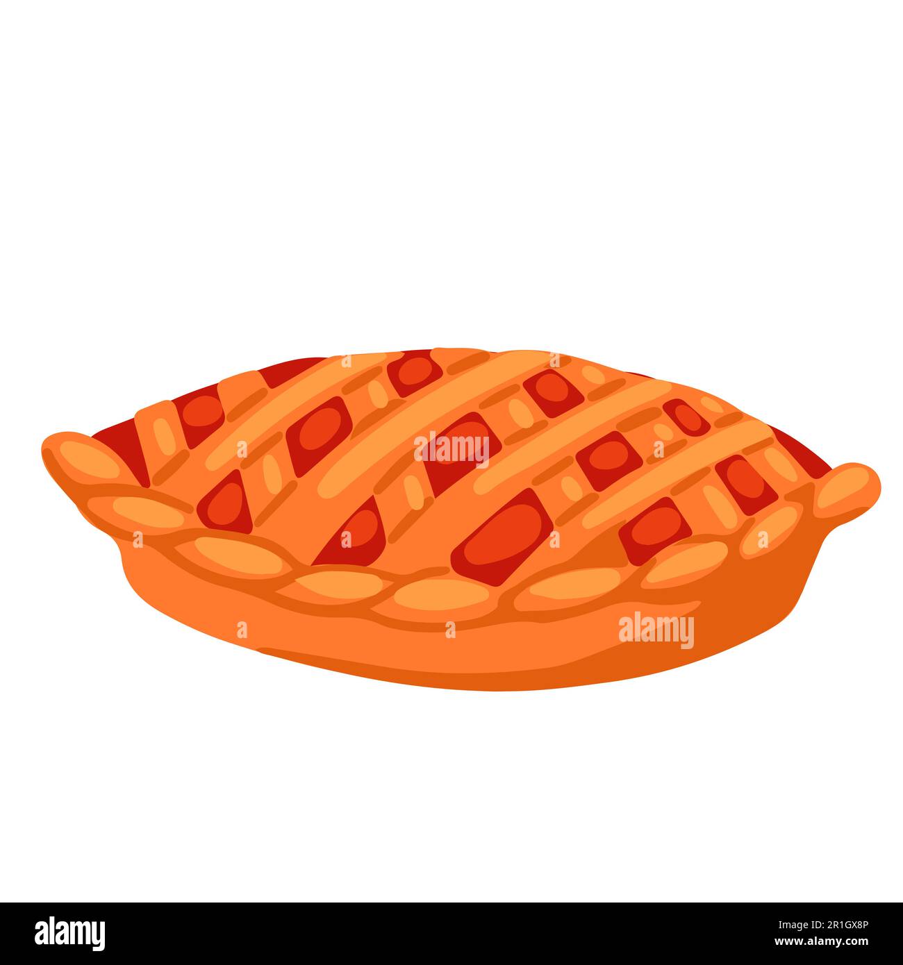 Sweet tasty homemade baked apple pie vector illustration isolated on ...