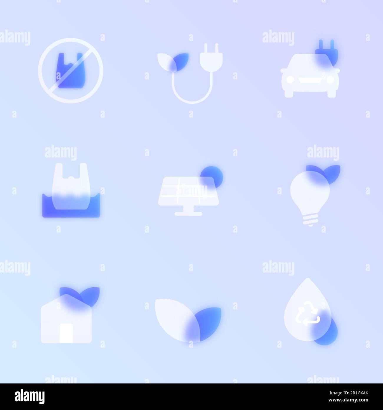 ecology glass morphism trendy style icon set Stock Vector Image & Art ...