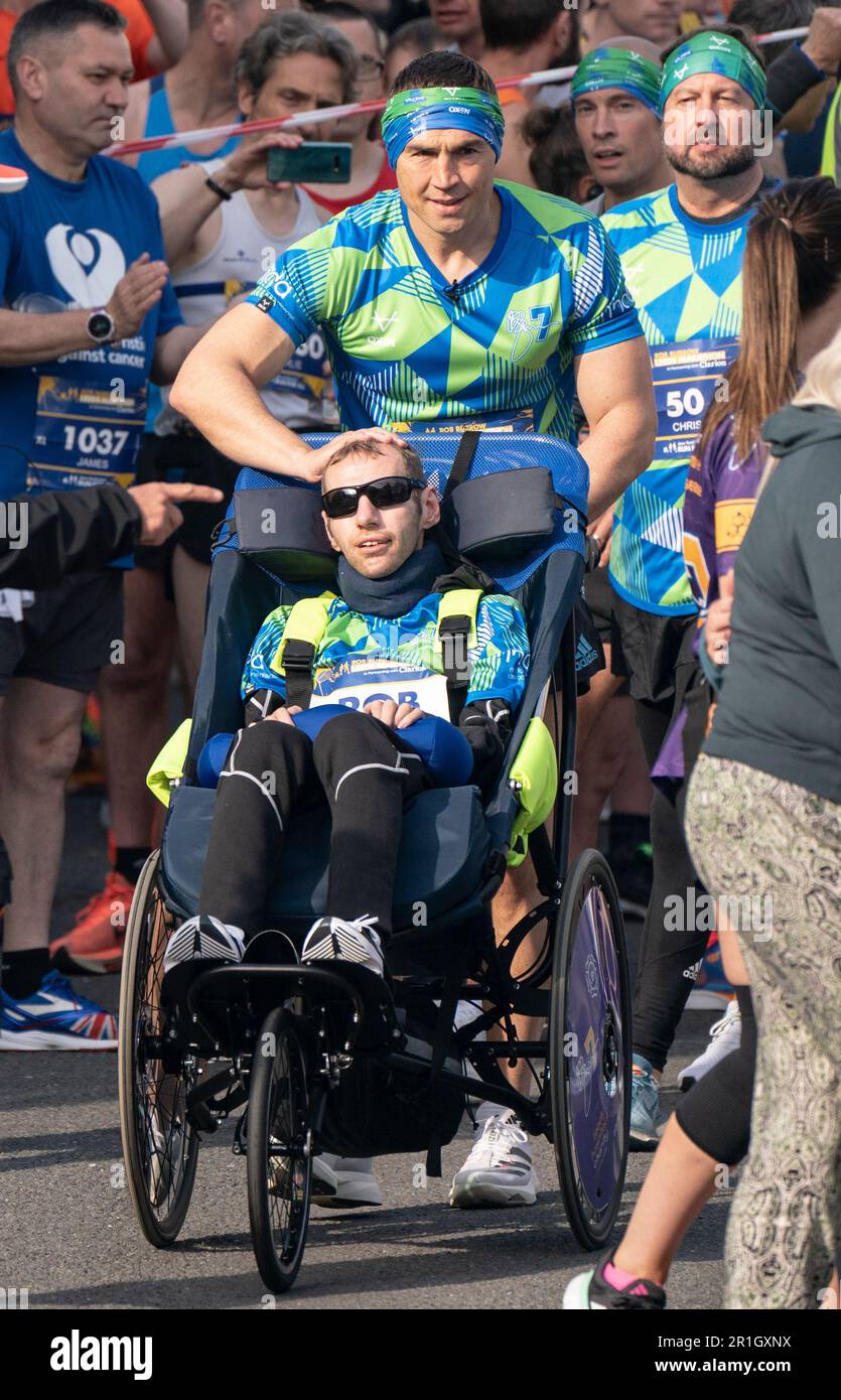 Rob Burrow and Kevin Sinfield during the 2023 Rob Burrow Leeds Marathon ...