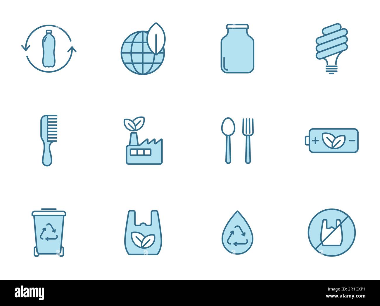 zero waste outline vector icons in two colors Stock Vector Image & Art ...
