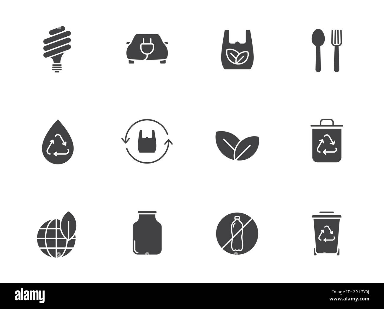zero waste silhouette vector icons Stock Vector Image & Art - Alamy
