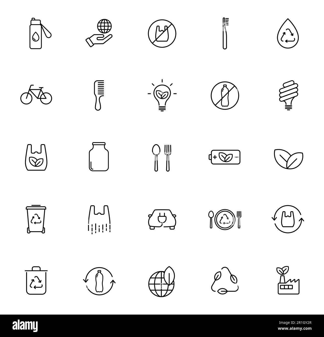 zero waste outline vector icons Stock Vector Image & Art - Alamy