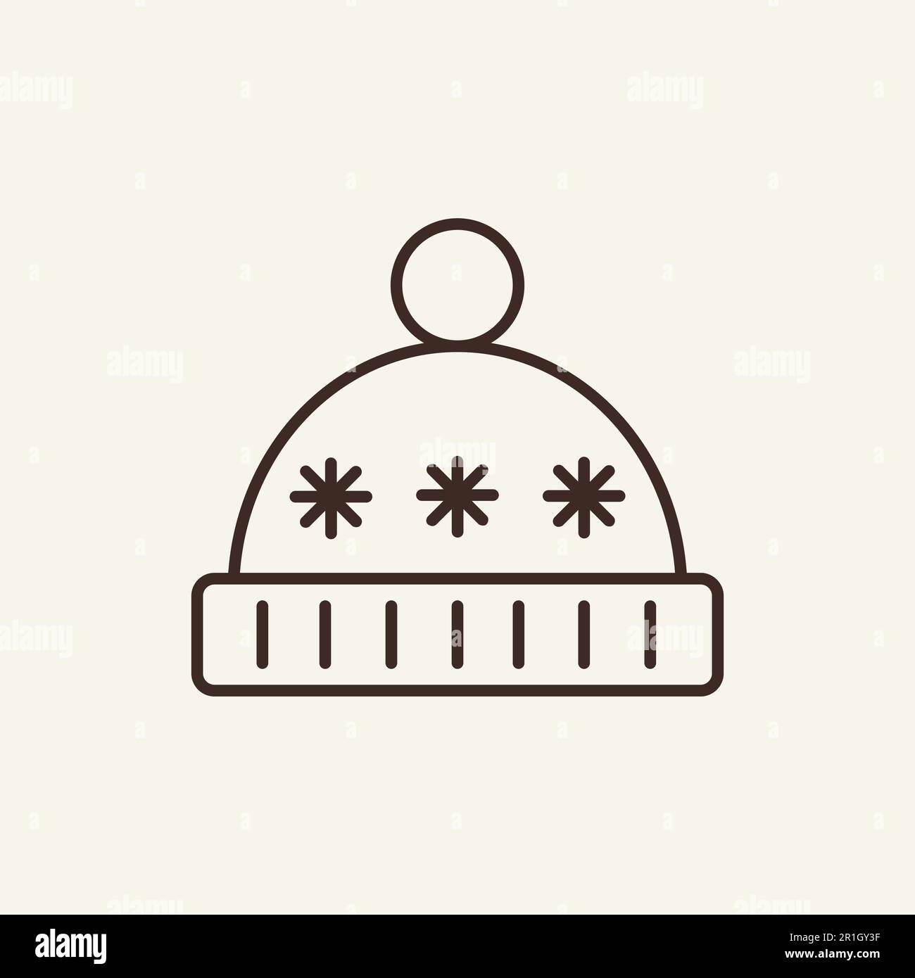 Winter cap icon linear Stock Vector Images - Alamy