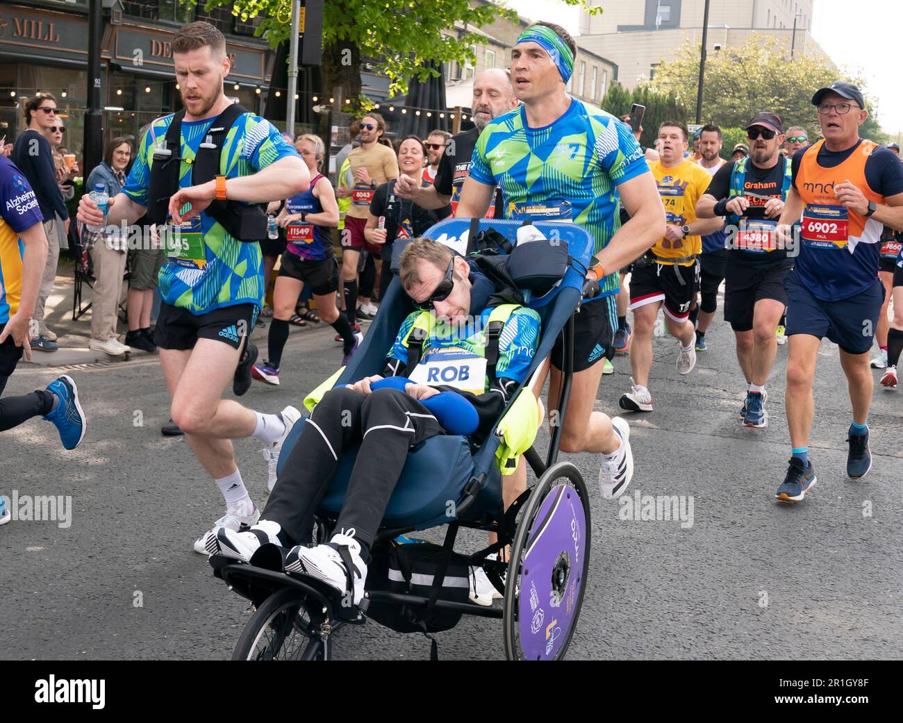 Rob Burrow and Kevin Sinfield during the 2023 Rob Burrow Leeds Marathon ...