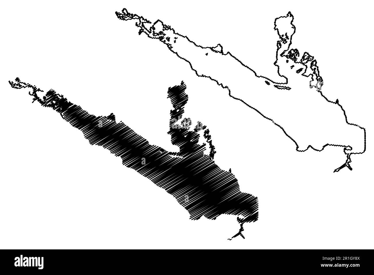 Kremenchuk Reservoir (Ukraine, Dnieper River) map vector illustration ...