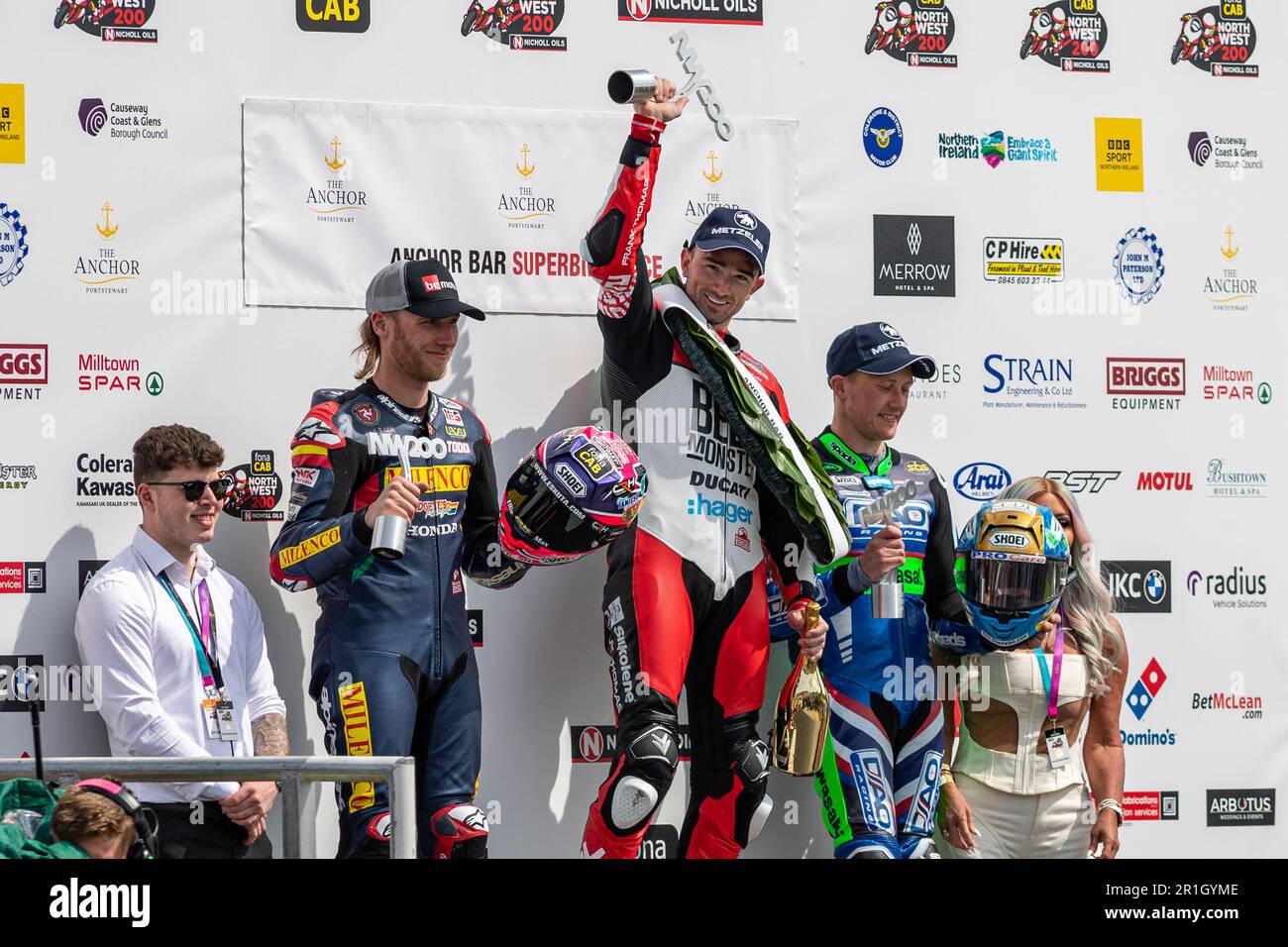 Portstewart, UK. 13th May, 2023. Glenn Irwin on the Podium after ...