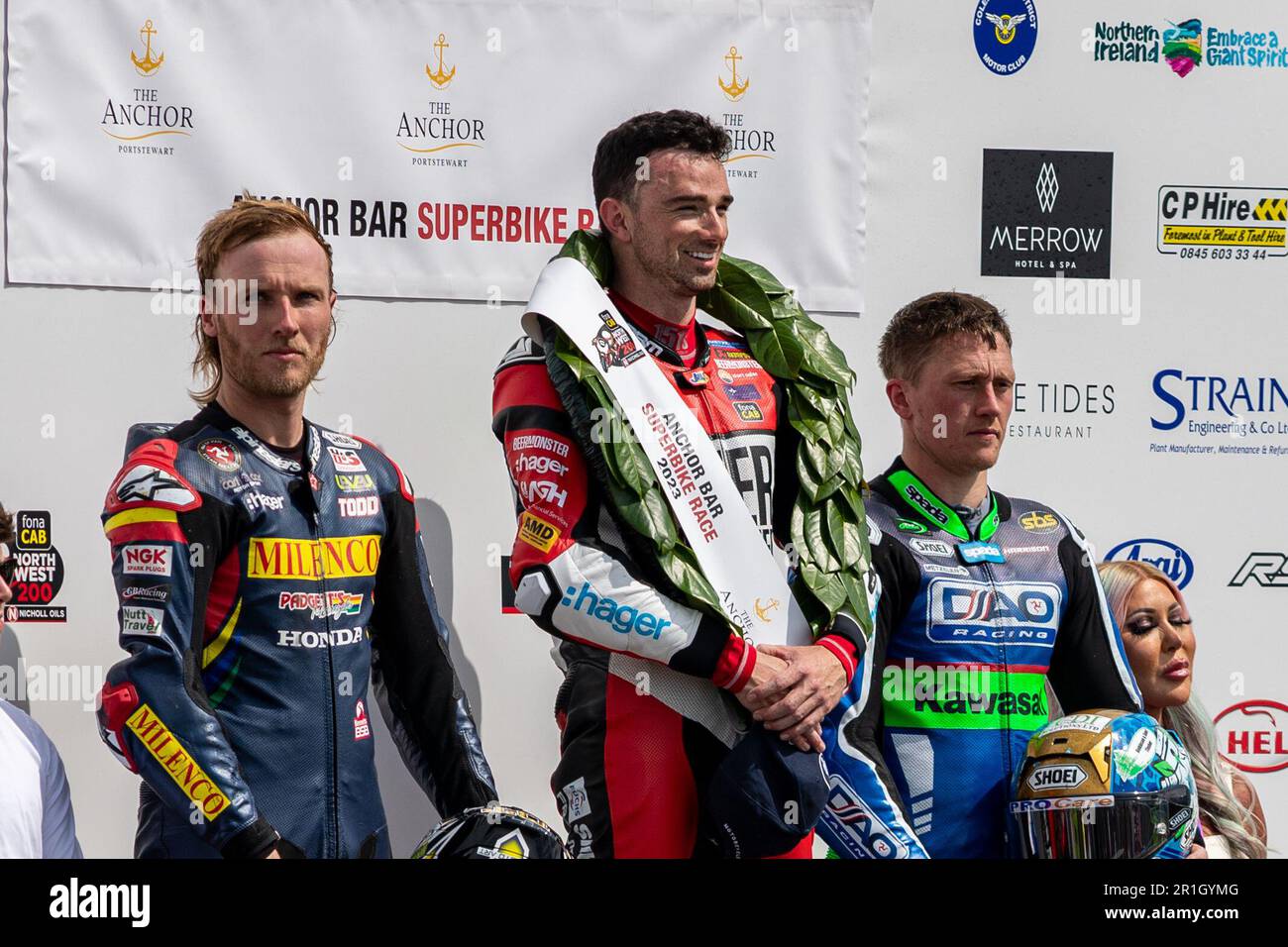 Portstewart, UK. 13th May, 2023. Glenn Irwin on the Podium after ...