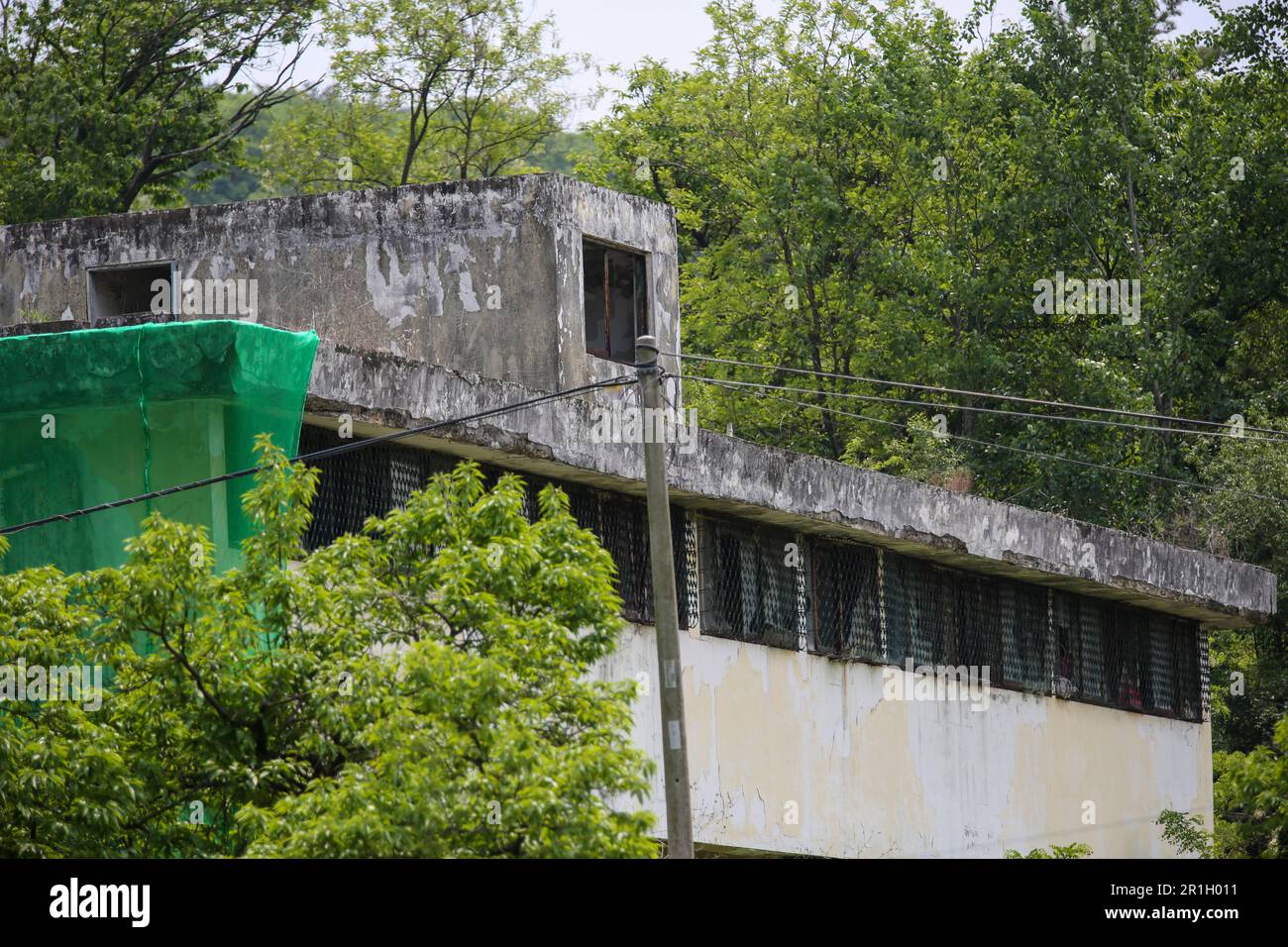 Seoul, South Korea. 13th May, 2023. This photo taken on May 13, 2023 shows a partially-covered ...