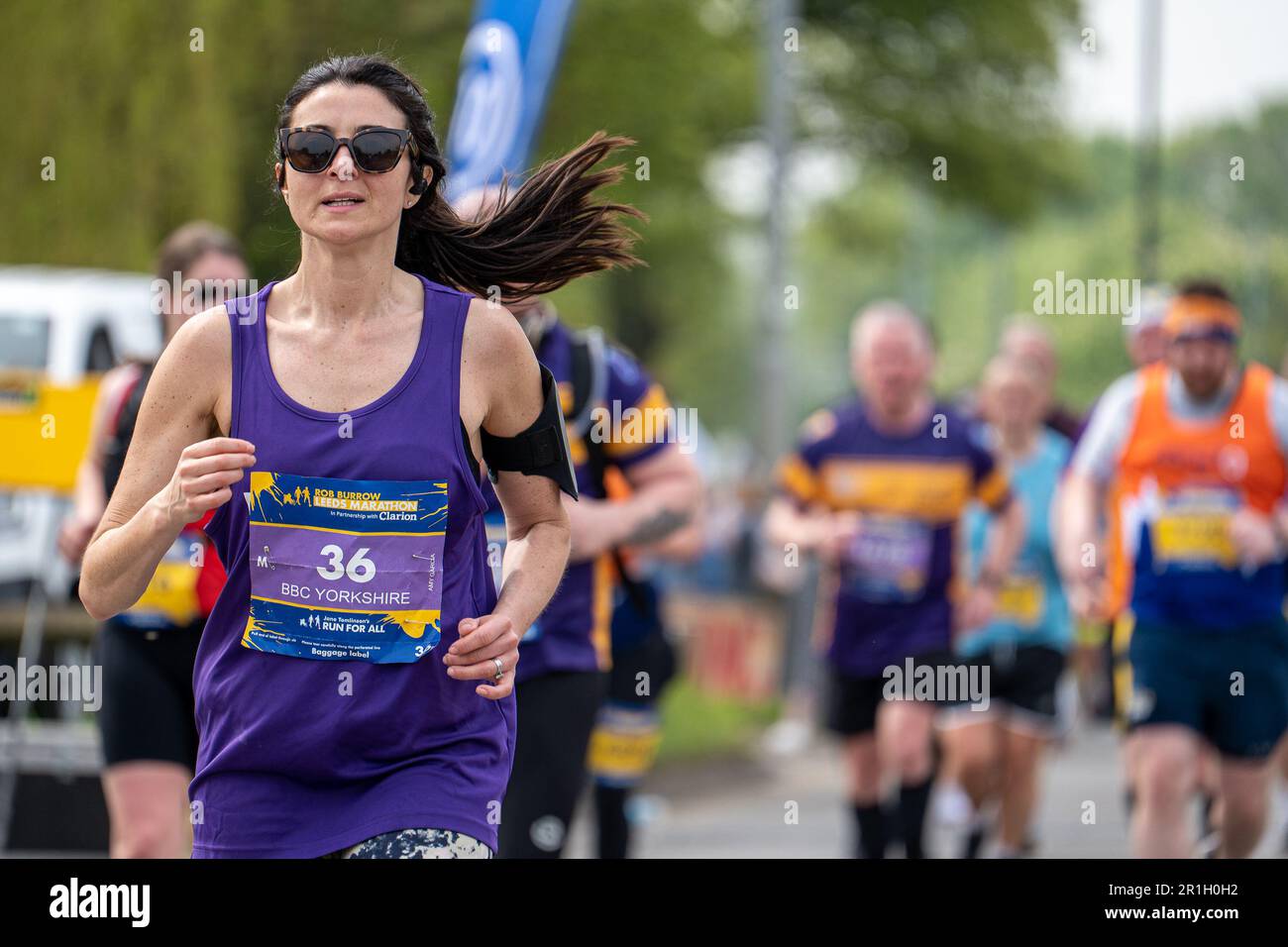 Leeds, UK. 14th May 2023. Runners competing in the Rob Burrow Leeds ...