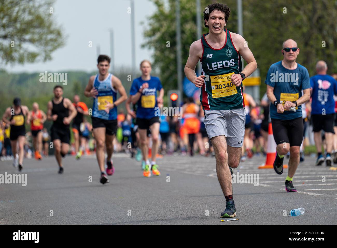 Leeds, UK. 14th May 2023. Runners competing in the Rob Burrow Leeds ...