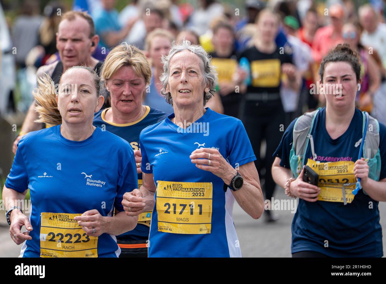 Leeds, UK. 14th May 2023. Runners competing in the Rob Burrow Leeds ...