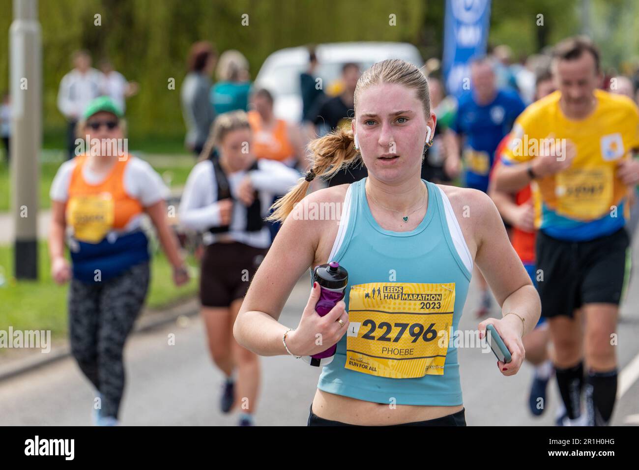 Leeds, UK. 14th May 2023. Runners competing in the Rob Burrow Leeds ...