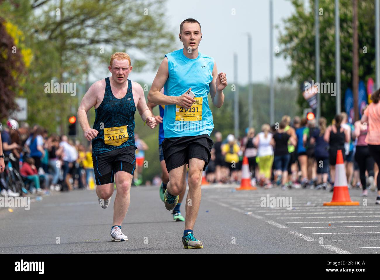 Leeds, UK. 14th May 2023. Runners competing in the Rob Burrow Leeds ...