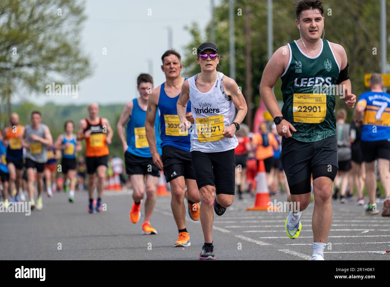 Leeds, UK. 14th May 2023. Runners competing in the Rob Burrow Leeds ...