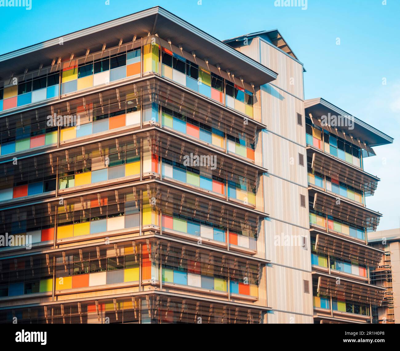 Colorful contemporary building design in Darwin city Australia Stock ...