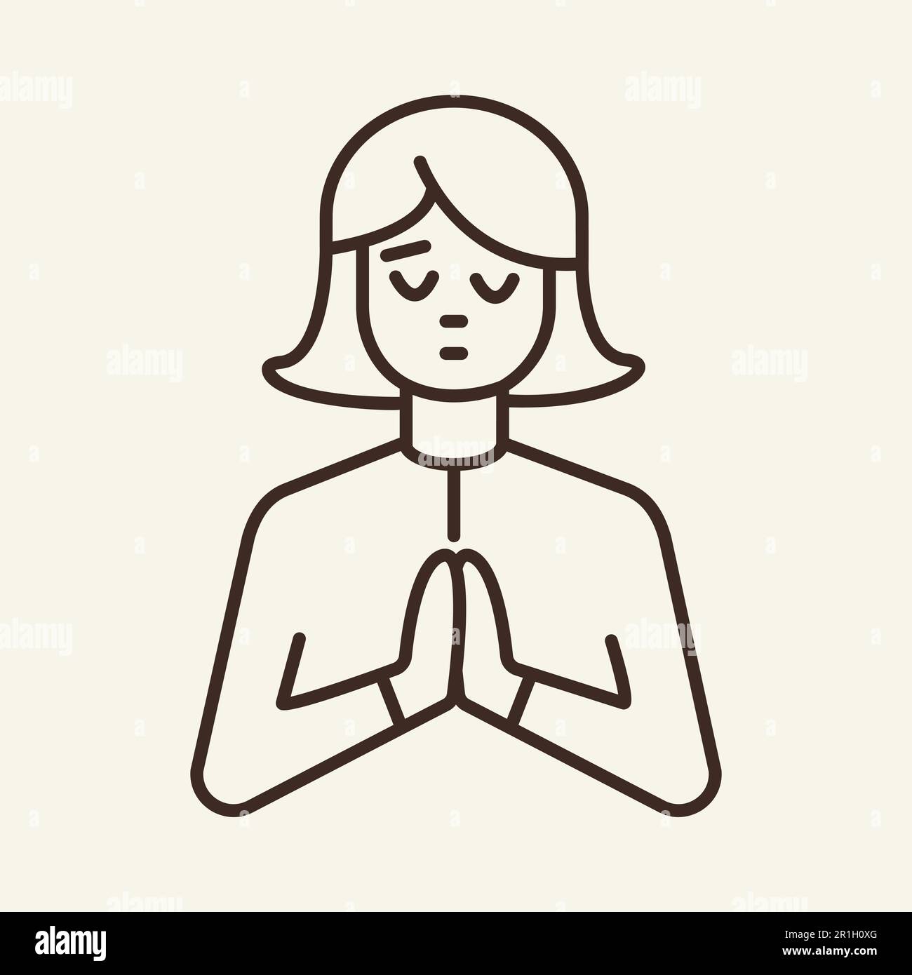 Paying woman line icon hi-res stock photography and images - Alamy