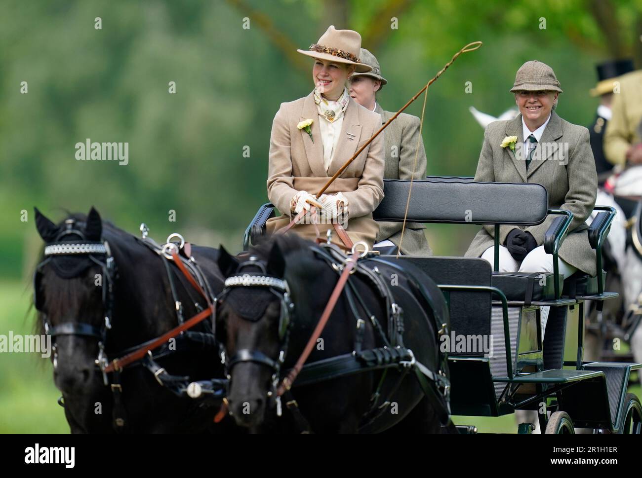 Lady Louise Windsor drives a carriage in the Pol Roger Meet of the ...