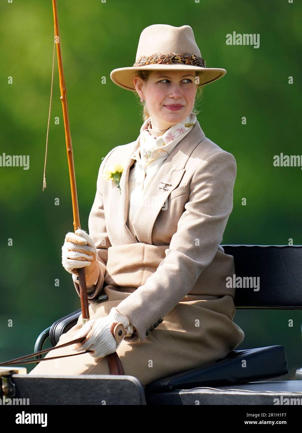 Lady Louise Windsor drives a carriage in the Pol Roger Meet of the ...