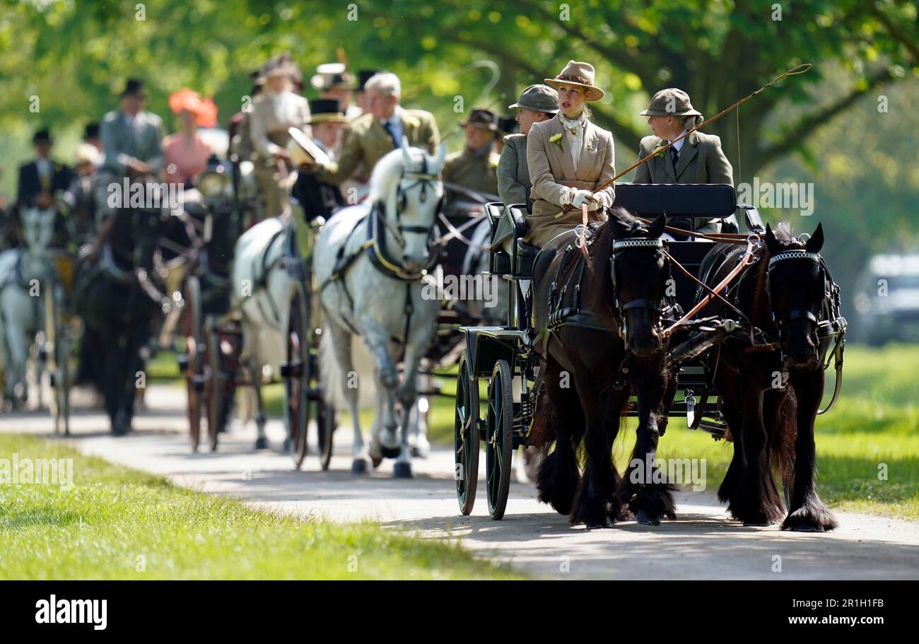 Lady Louise Windsor (right) drives a carriage in the Pol Roger Meet of ...