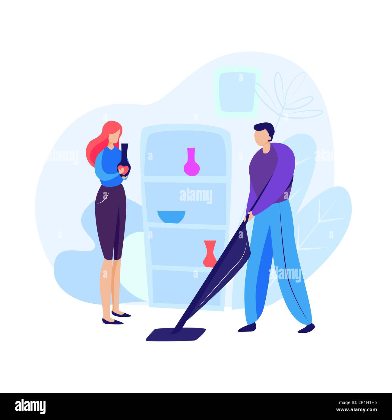 Cartoon illustration man cleaning up Stock Vector Images - Alamy