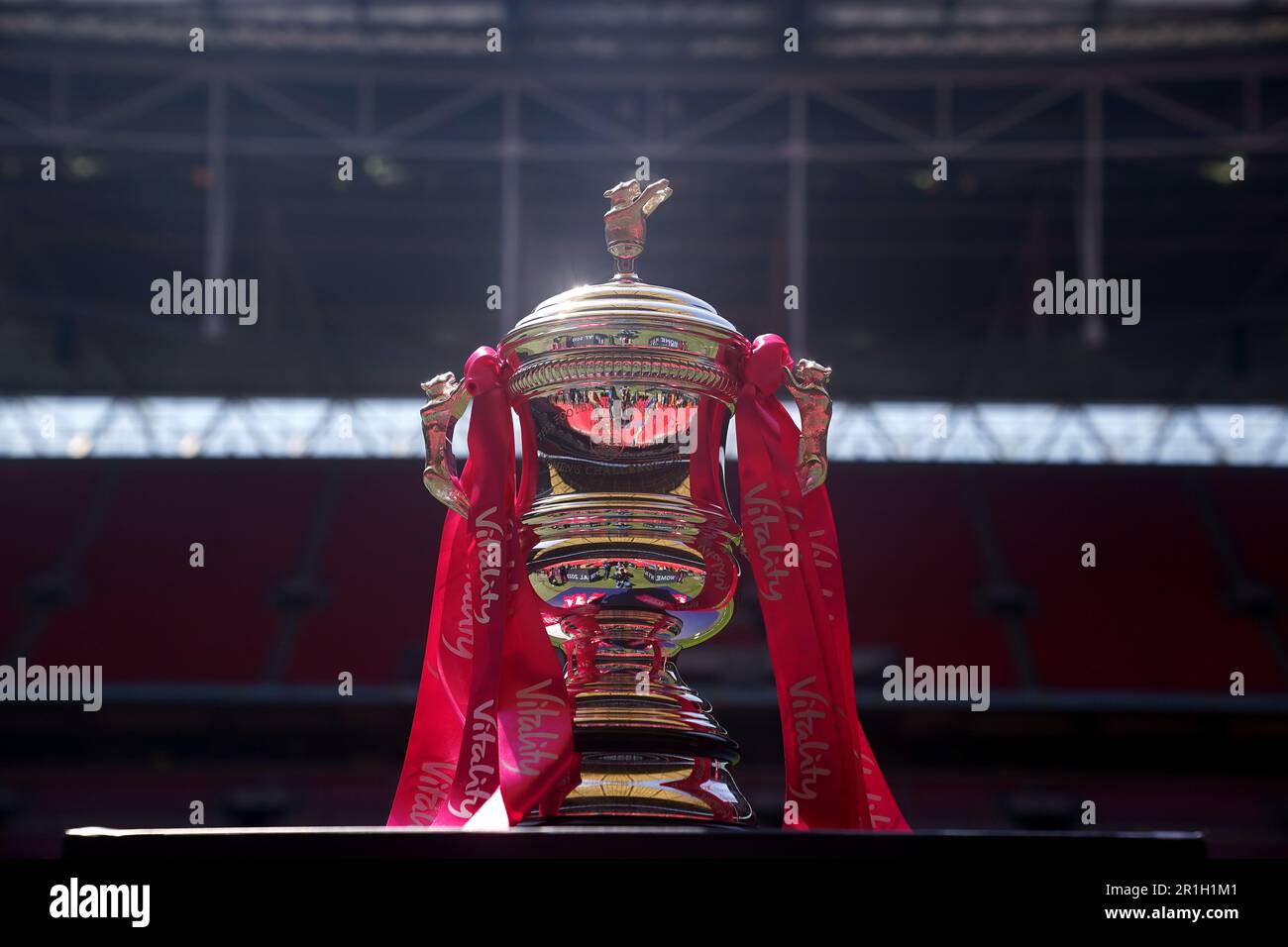 The trophy on display ahead of the Vitality Women's FA Cup final at ...