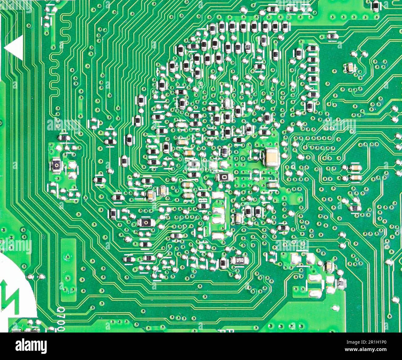 Computer printed circuit board with electronic components Stock Photo ...