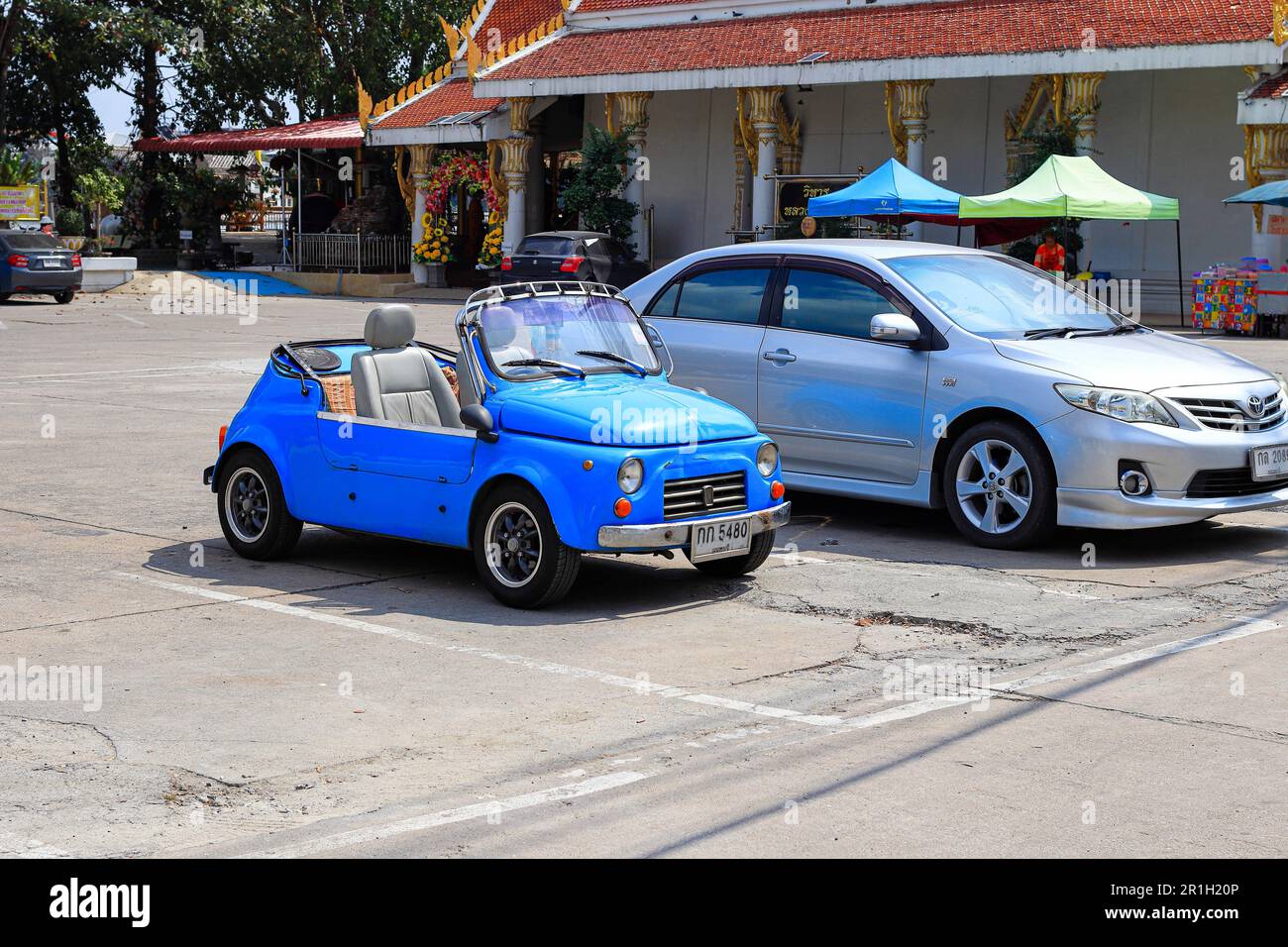 The famous old fiat 500 cinquencento convertible model Stock Photo - Alamy