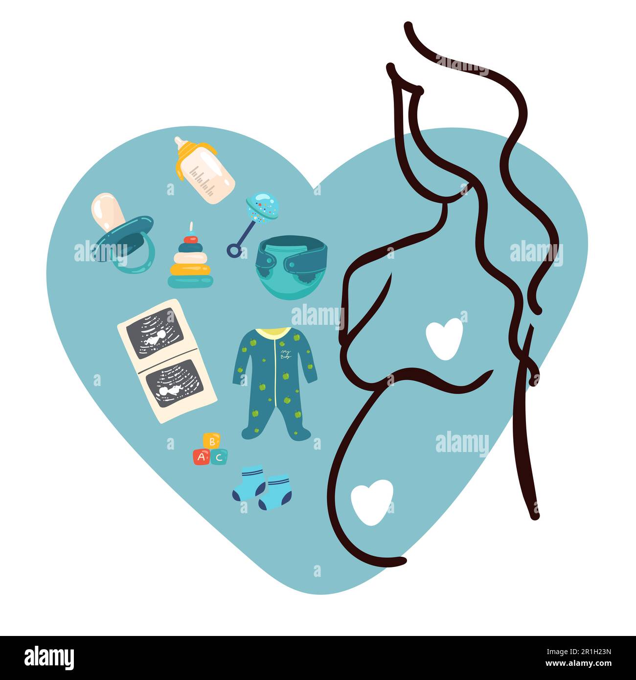 Pregnancy care linear icon. Prenatal period. Motherhood, parenthood ...