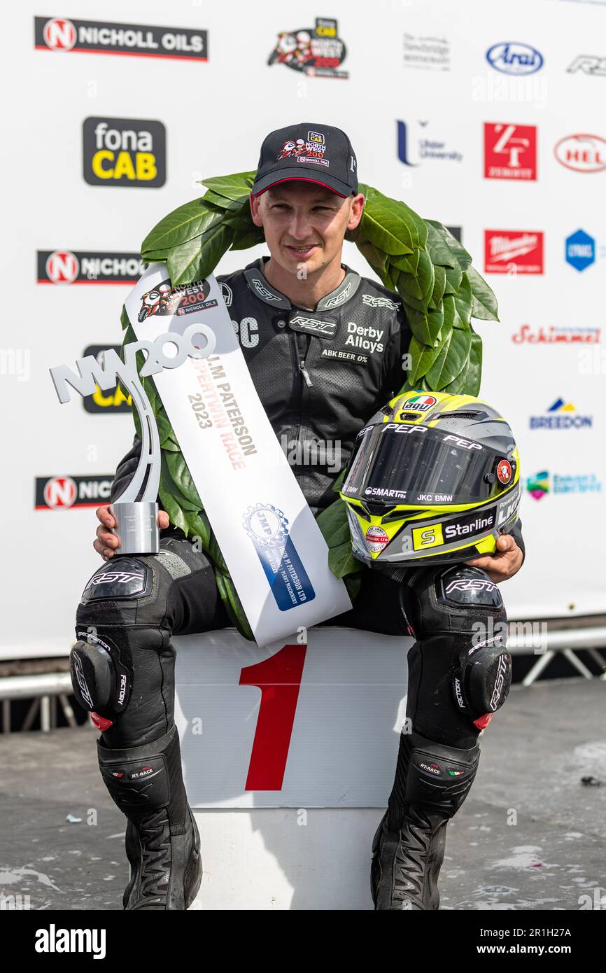 Portstewart, UK. 13th May, 2023. Richard Cooper on the Podium after ...
