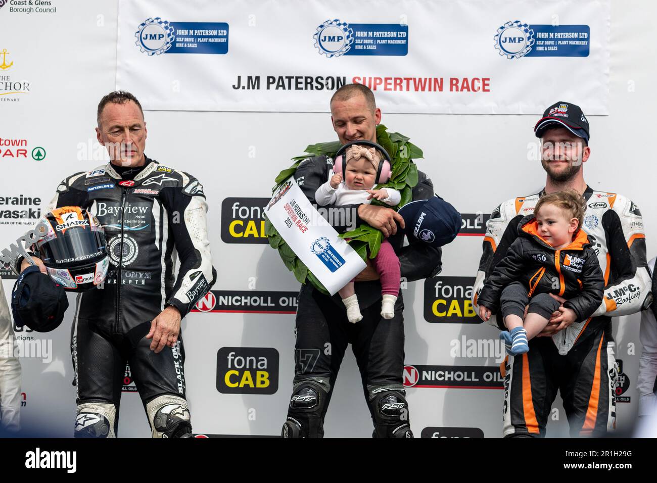 Portstewart, UK. 13th May, 2023. Richard Cooper on the Podium after ...