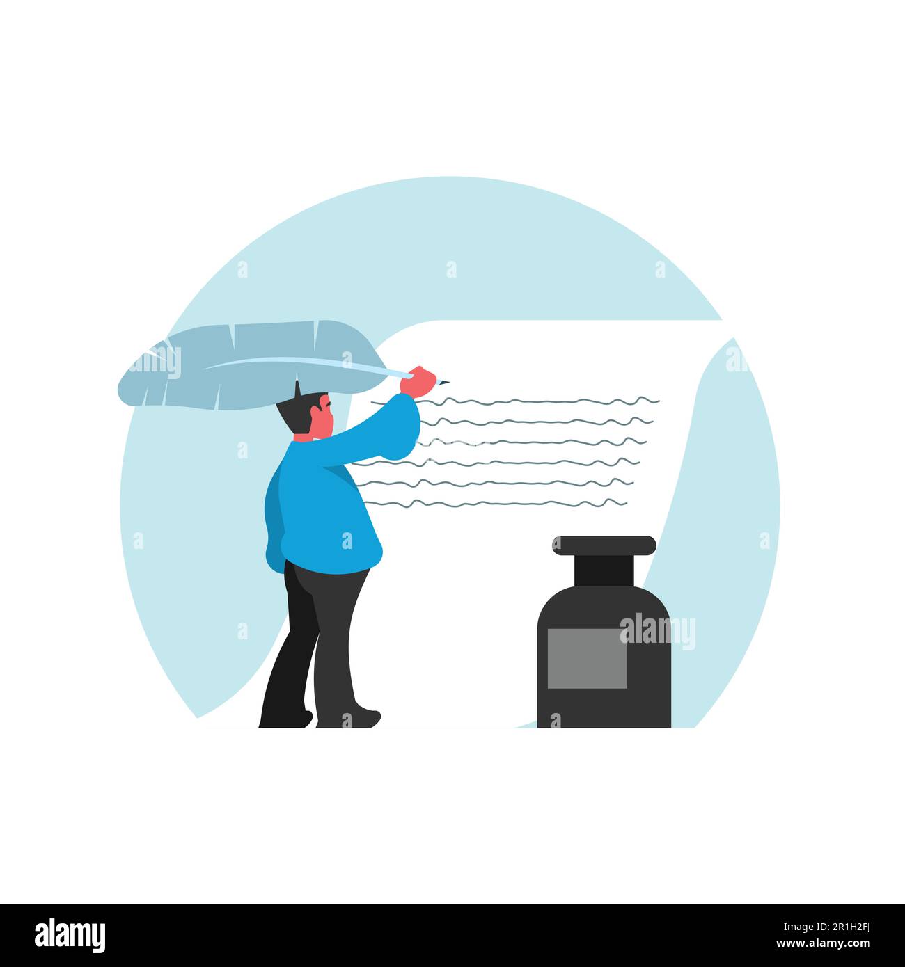 Painter at work Flat style vector illustration isolated on white ...