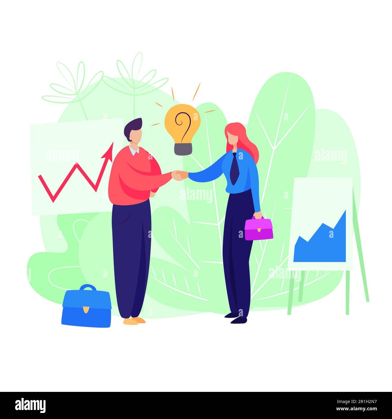 Businesswoman on flipchart Cut Out Stock Images & Pictures - Alamy