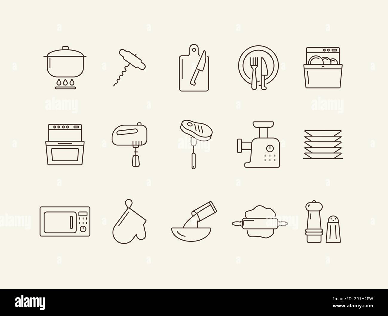 Kitchen appliances icons Stock Vector Image & Art - Alamy