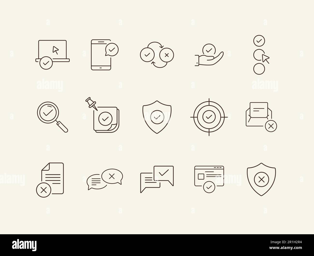Acceptance line icons Stock Vector Image & Art - Alamy